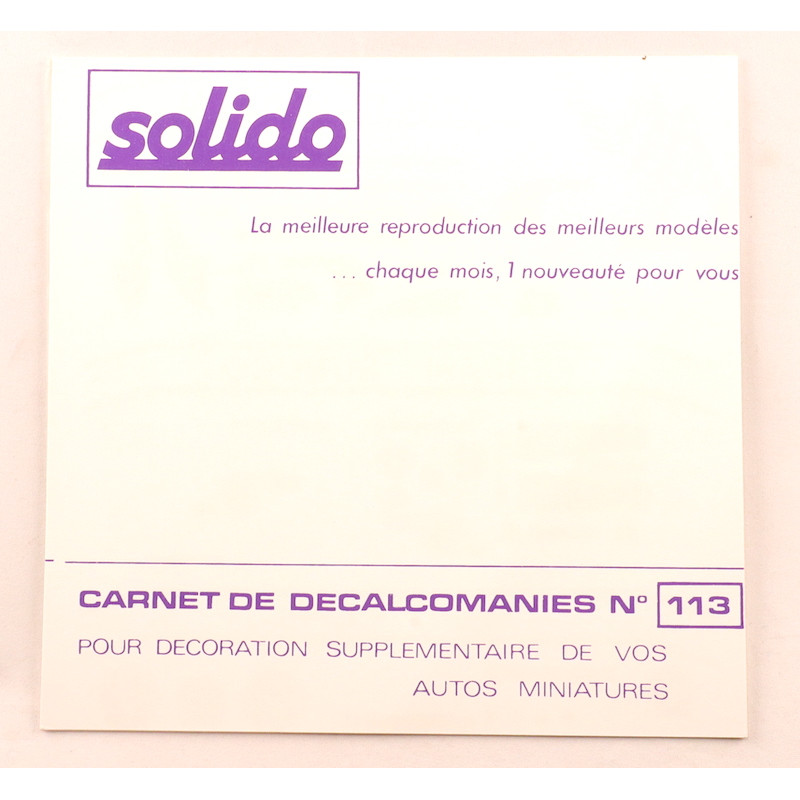 Solido 113 Stickers (Decals)